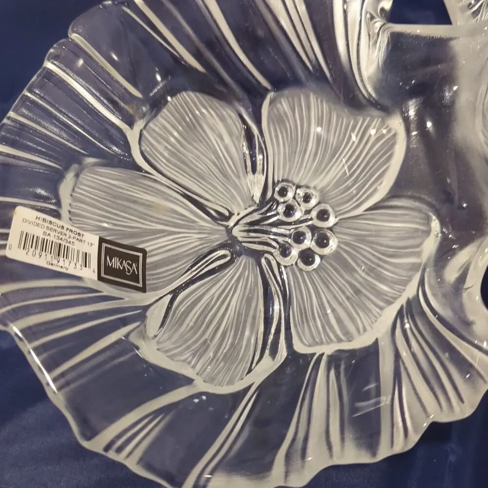 Mikasa | Dining | Mikasa Hibiscus Frost 3 Divided Crystal Serving Tray ...